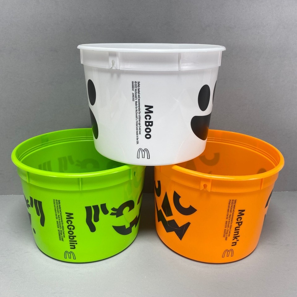 3 Halloween McDonalds Treat Bucket Pails McGoblin McBoo and McPumpkin ...