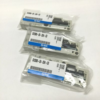 Lot of 3 SMC SV2000-50-20A-C0 Stacking Tie-Rod Manifold Block Valve Sub ...