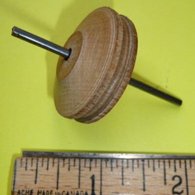 1 Nice Wood Works Clock Wood Weight Cord Pulley with Metal Shaft ...