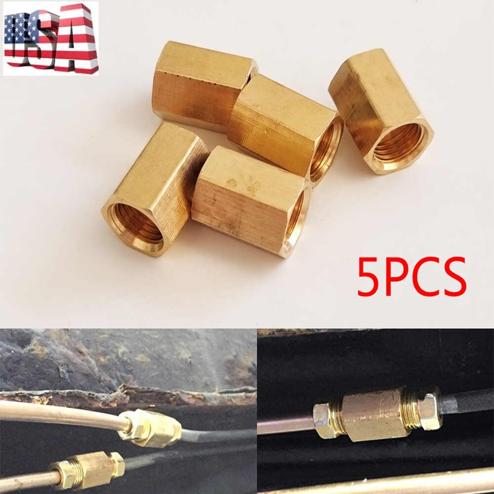 Car Brass Inverted Flare Brake Line Unions for 3/16" Brake Line Tube ...