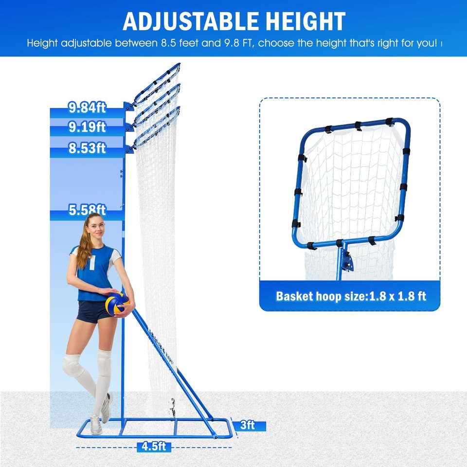 Volleyball Setter Training Net, Volleyball Training Equipment with 3 ...