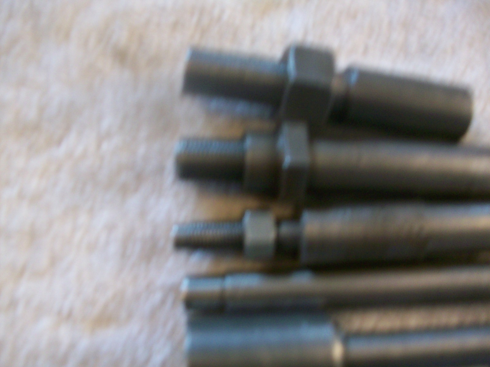 5 ASSORTED THREADED STEEL Spindles came with Vintage Shepherd 10" Metal ...