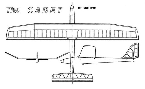 Cadet RC Sailplane 63" Wingspan RC Model Airplane Printed Plans ...
