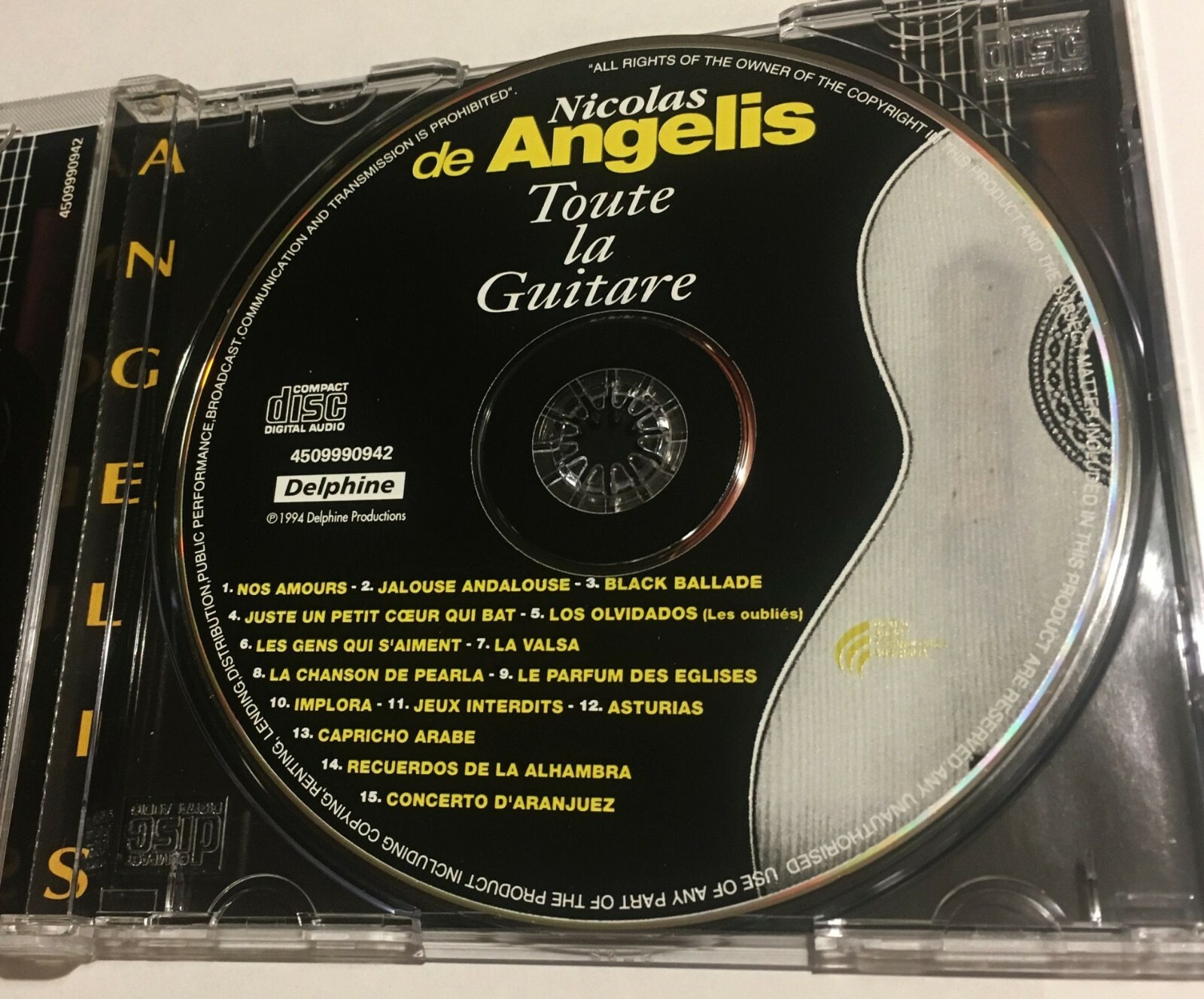 NICOLAS DE ANGELIS Toute La Guitare CD album 1994 instrumental guitar ...