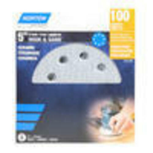 Norton Hook & Sand 5" 100-Grit 8-Hole Hook & loop Sanding Disc - 6 Pack ...