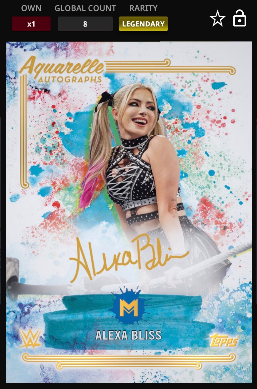 WWE Topps Slam Motif DIGITAL Alexa Bliss Legendary Auto 25 CC DIGITAL ...