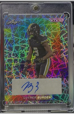 Luther Burden 1/1 AUTO Rookie- 2024 Leaf Vivid Rainbow Laser Missouri ...