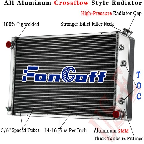 CU716 4 Row Aluminum Radiator For 1973-87 Chevy/GMC C10 C20 C30 K10 ...