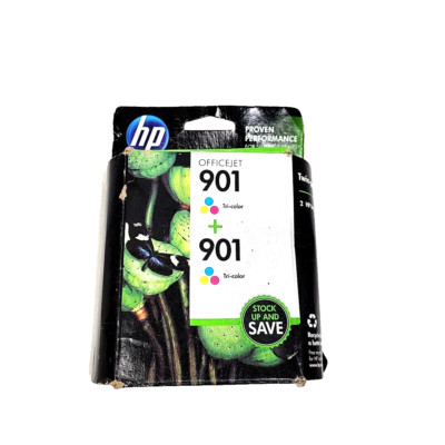 Twin-pack Officejet HP 901 Tri Color Ink Cartridges Sealed | eBay