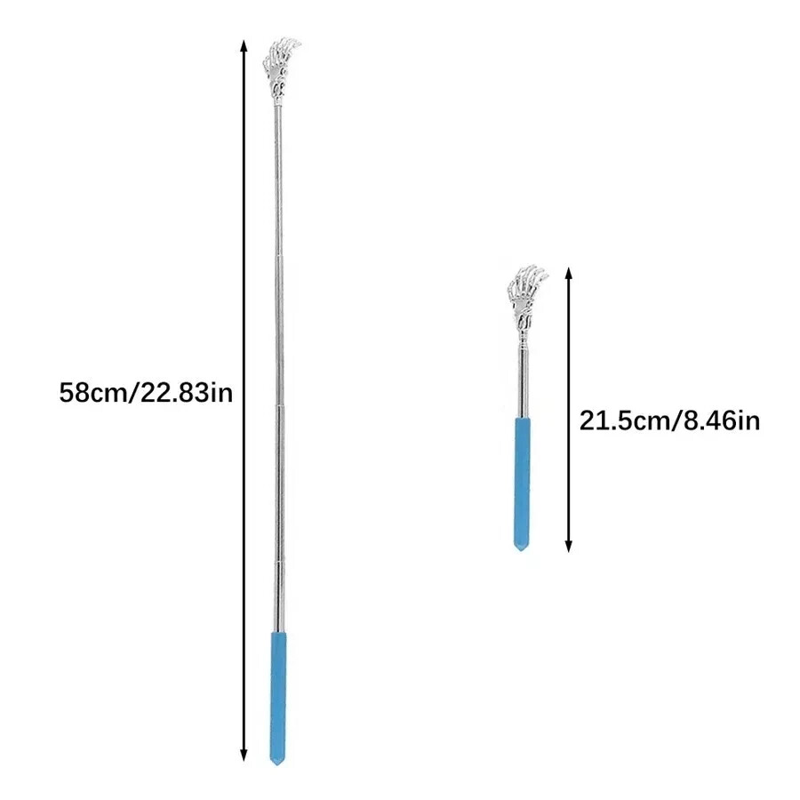 2PCS Stainless Steel Retractable Back Scratcher - Rubber Handle ...