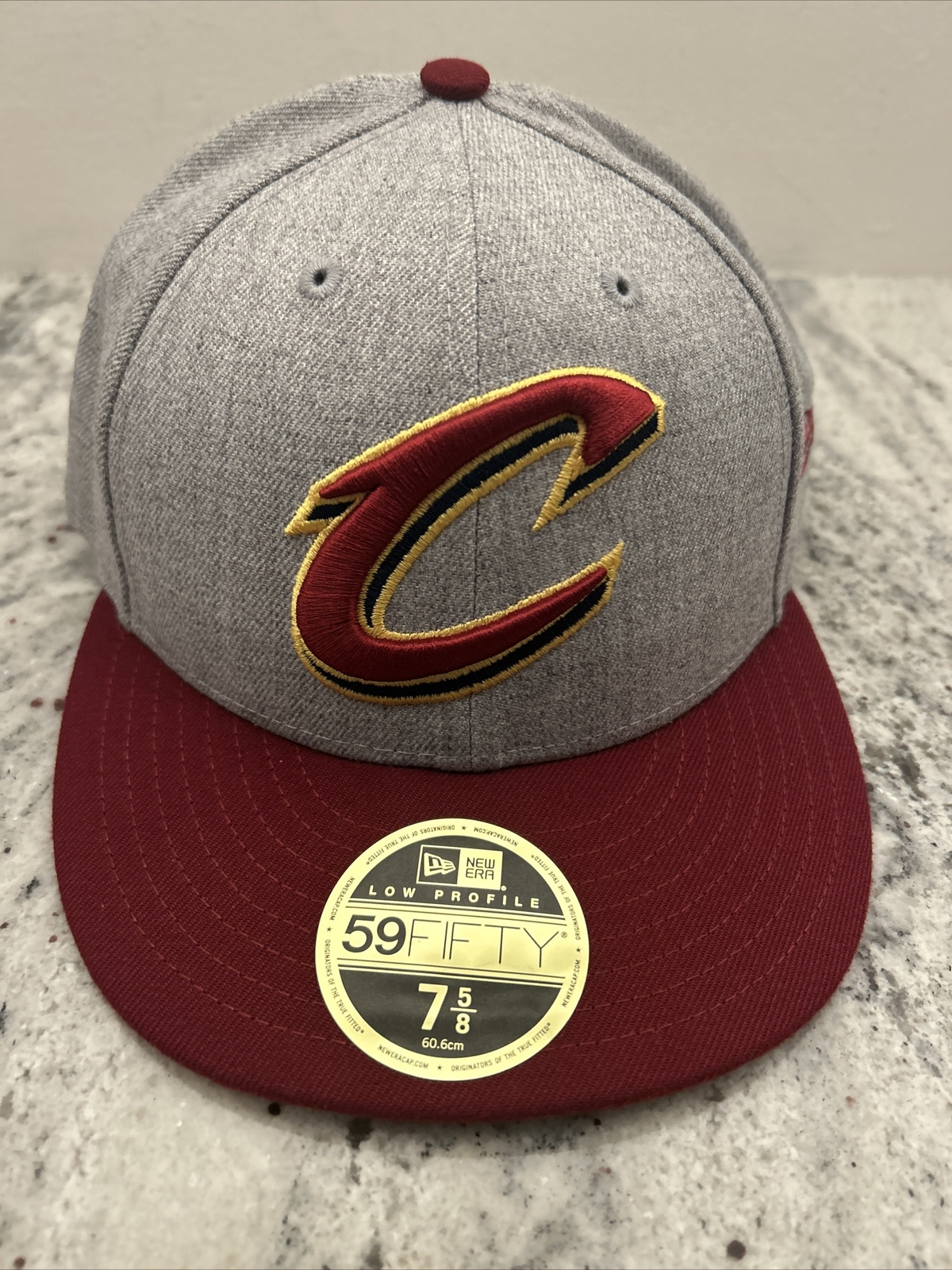 New Era Cleveland CAVS 59Fifty 5950 Gray Fitted NBA Hat - Size 7 5/8 ...
