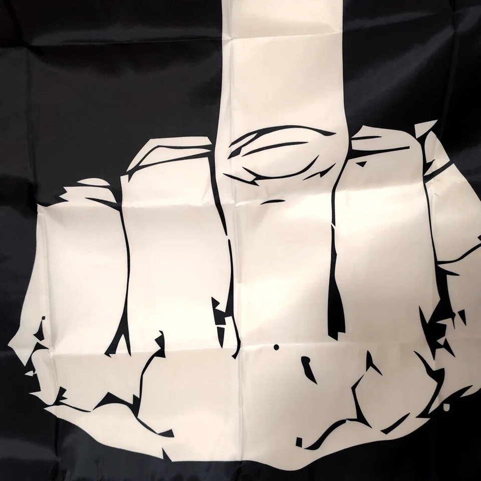 Middle Finger Flag 3x5FT Banner Dorm Man Cave Flip Off Funny Gag Gift ...