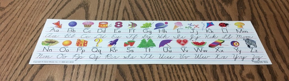 LOT OF 3 ZANER BLOSER ALPHABET WRITING STRIPS / STUDENT DESK ALPHABET ...