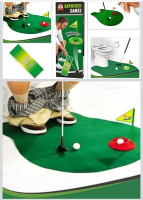 Toilet Golf Game Set Practice Mini Golf in Restroom Bathroom Funny Gag ...