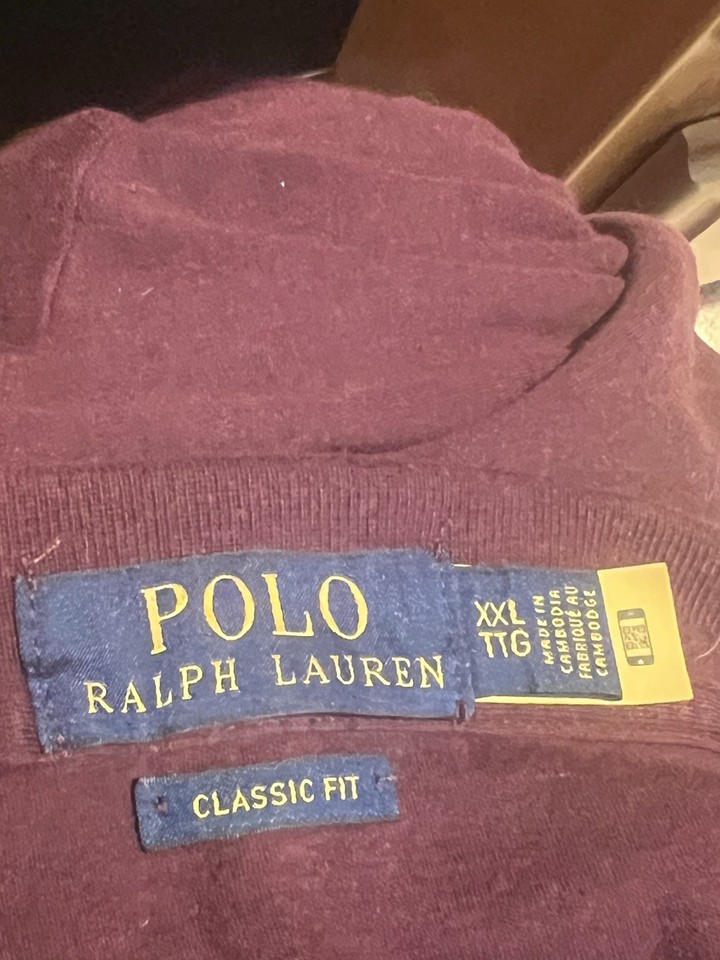 Polo Ralph Lauren L/S Polo Shirt XXL/TTG "Classic Fit" - Burgundy | eBay UK