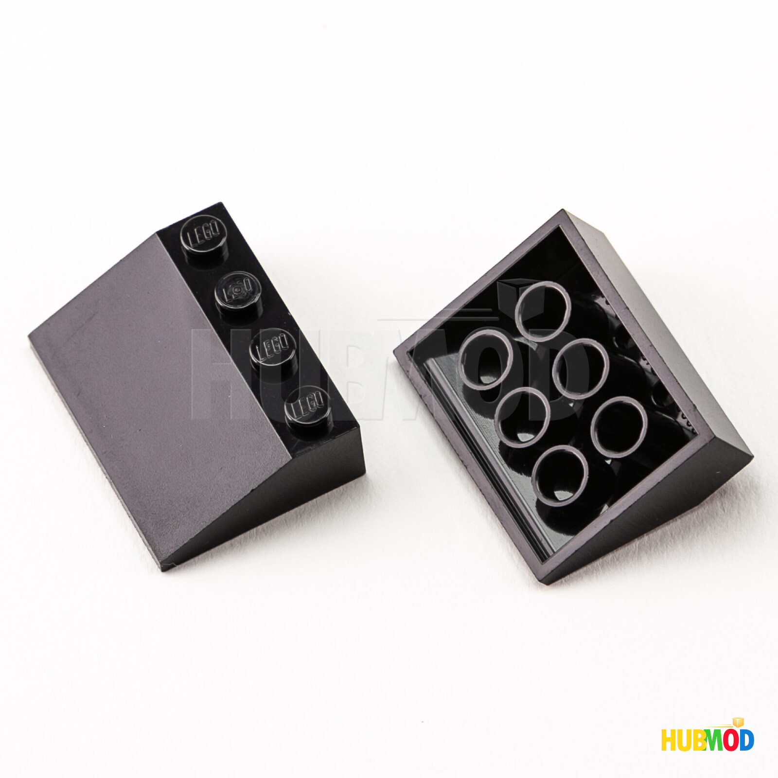 Lot of 4 Genuine LEGO 3297 Black Roof Tile Slope 33 3X4 Bricks Blocks ...