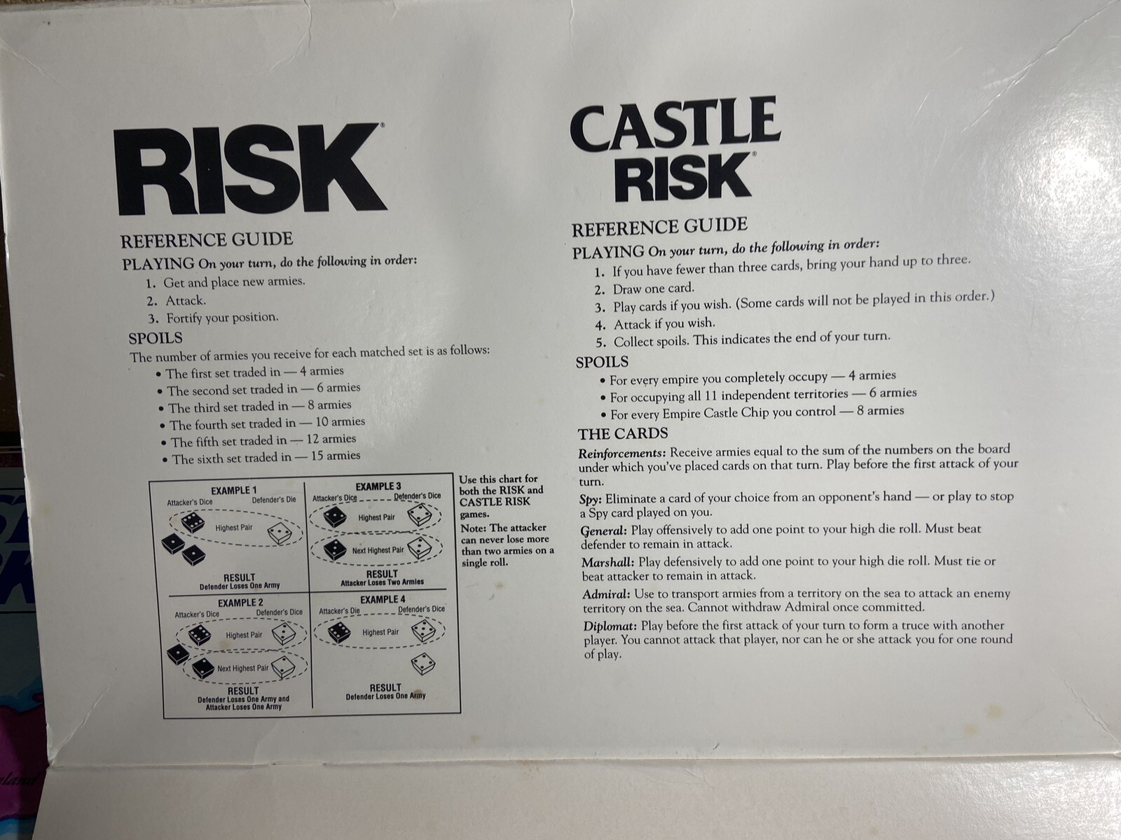 RARE Risk/castle Risk 2 in 1 Strategy Board Game 1990 Parker Brothers ...