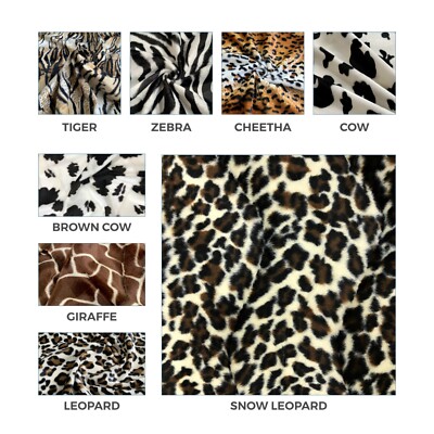 FAUX FUR FABRIC Animal Print Pony Skin Velboa Soft Dress Upholstery ...