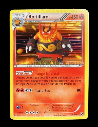carte Pokémon Roitiflam 20/114 Noir & Blanc NEUF FR | eBay