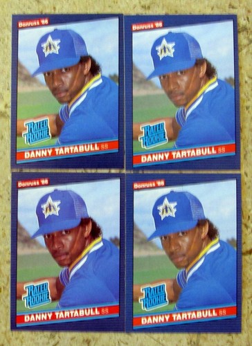 1986 Donruss #38 Danny Tartabull Rookie RC Mariners 4ct Baseball Card ...