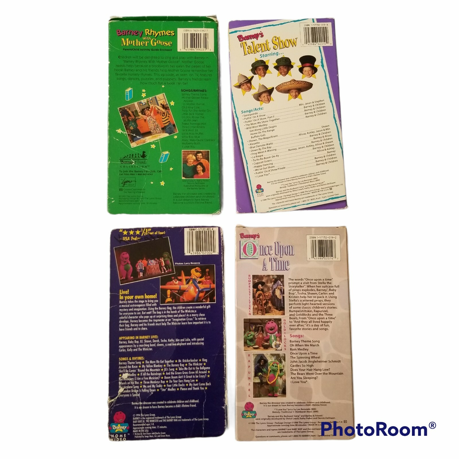 BARNEY VHS Lot of 4 Tapes Collection Sing | Grelly USA