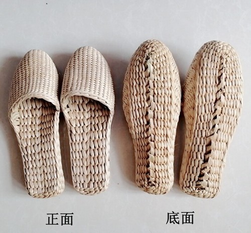Retro Women Unisex Natural Straw Woven Slippers Shoes Sandal Flip Flop ...