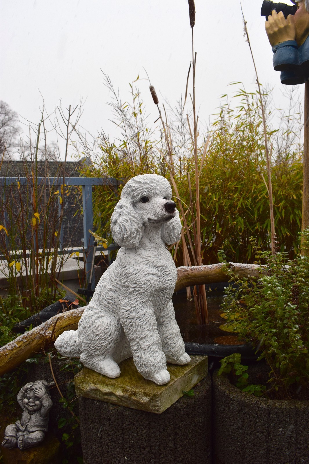 Pudel Königspudel Weiß Gartenfigur Deko Hundefigur | eBay.de