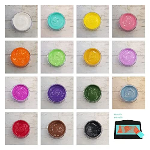 15 Colors Chalk Paste Sets for Stencils DIY Chalk Craft Paint Kit Art ...