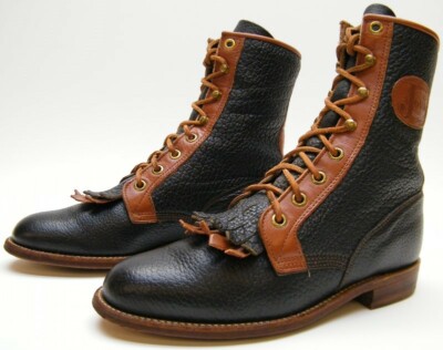 WOMENS VTG JUSTIN L0537 LACER ROPER KILTIE BLUE/BLK BRN COWBOY WESTERN ...