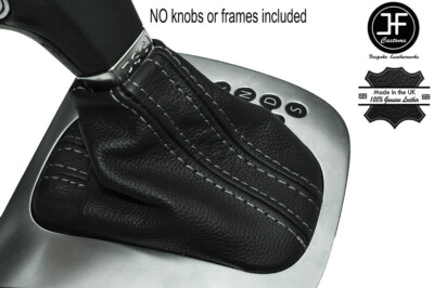 GREY STITCH DSG AUTOMATIC GENUINE LEATHER SHIFT BOOT FOR VW GOLF MK6 VI ...