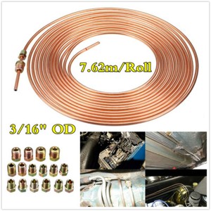 7.62m/Roll 3/16" OD Copper Nickel Brake Fuel Line Tubing Kit w/16PCS ...