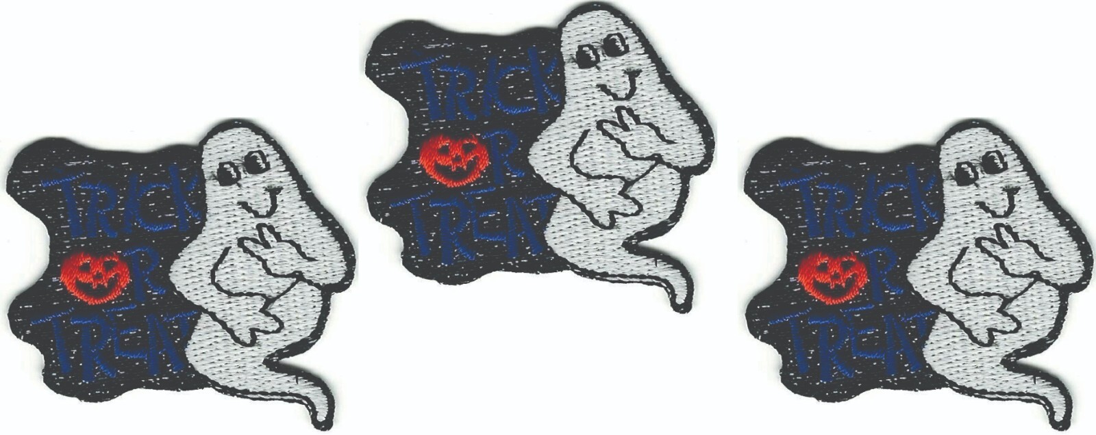 Halloween Ghost Patch Embroidered Cut out Iron on Sew on (1 7/8" in ...