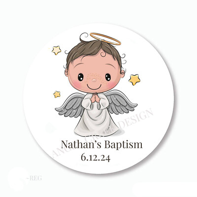 Personalized Angel Christening Baptism Favors Scrapbook Stickers ...
