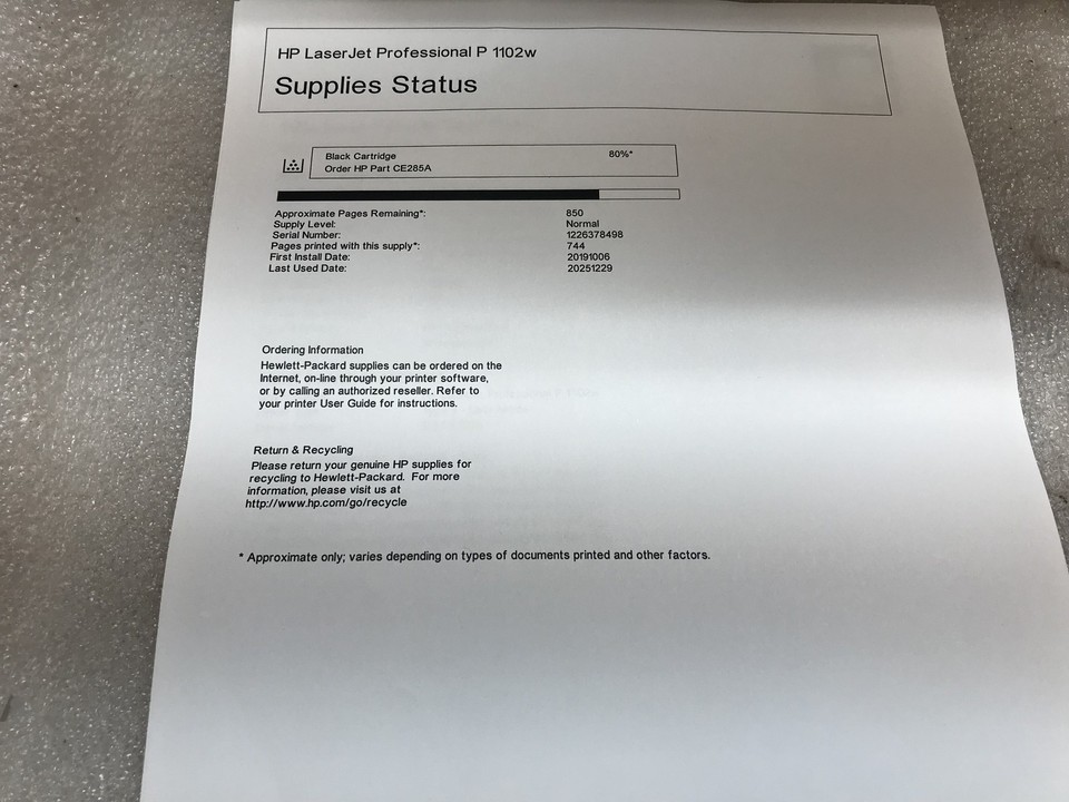 HP LaserJet Pro P1102w Standard Printer Laser Printer 4K Page Count ...