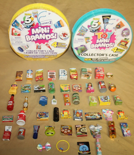 ZURU MINI BRANDS LOT OF 45+ PCS & 2 COLLECTOR CASES: Groceries, TMNT ...