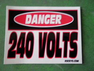 Danger 240 volt decal sticker, FREE SHIPPING! Lot of 5 Free Shipping ...