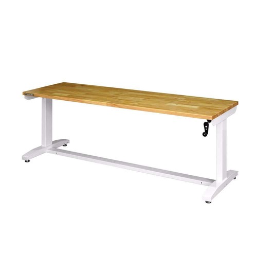 Husky Workbench 72" 300 Lbs. Capacity Adjustable-Height, Solid Wood Top ...