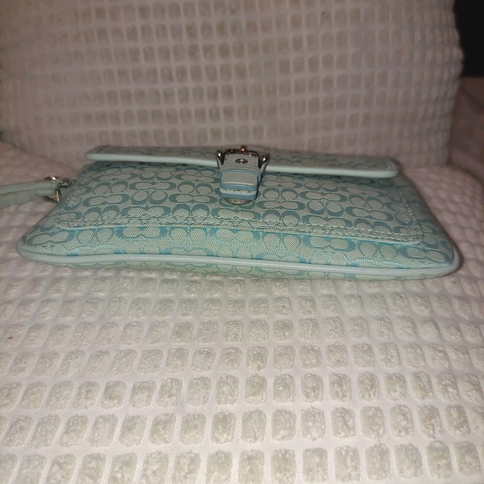 Coach Signature Turquoise Canvas and Leather Small C'… - Gem