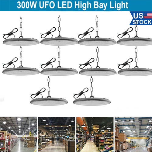 10 Pcs 300W UFO Led High Bay Light Commercial Industrial Warehouse ...
