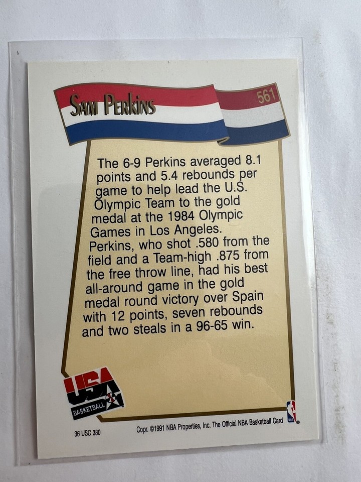 1991-92 NBA Hoops Basketball #561 Sam Perkins USA Basketball | eBay