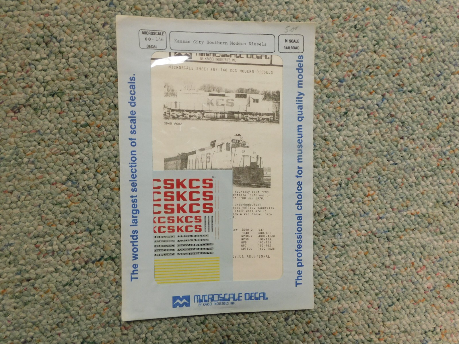 Microscale decals N 60-146 Kansas City Southern modern diesels N111 | eBay
