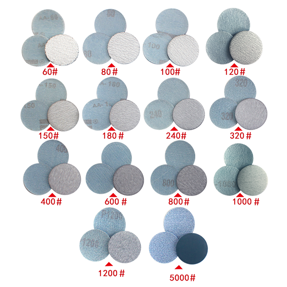 2"50mm Hook&Loop Dry Abrasive Sanding Disc Sandpaper Pad Grit 60-1000 ...