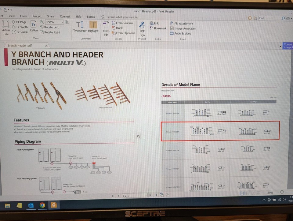 LG VRF Seven Branch Header Joint ARBL057 | eBay