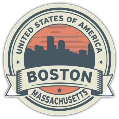 Boston City Massachusetts USA State Retro Badge Car Bumper Sticker ...
