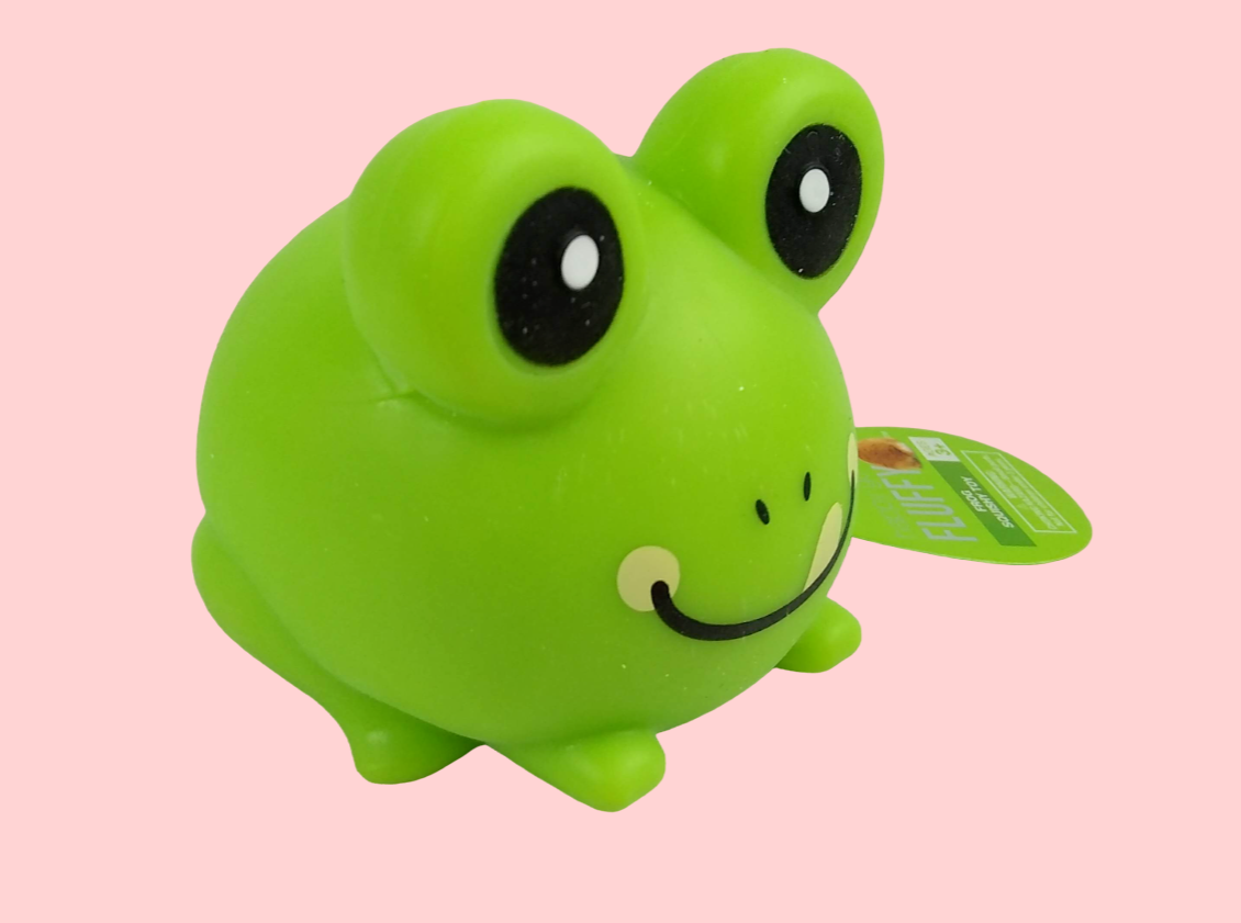 Frog Squishy Toy Figure Squeezable Toad Happy Go Fluffy Sand Buddies ...