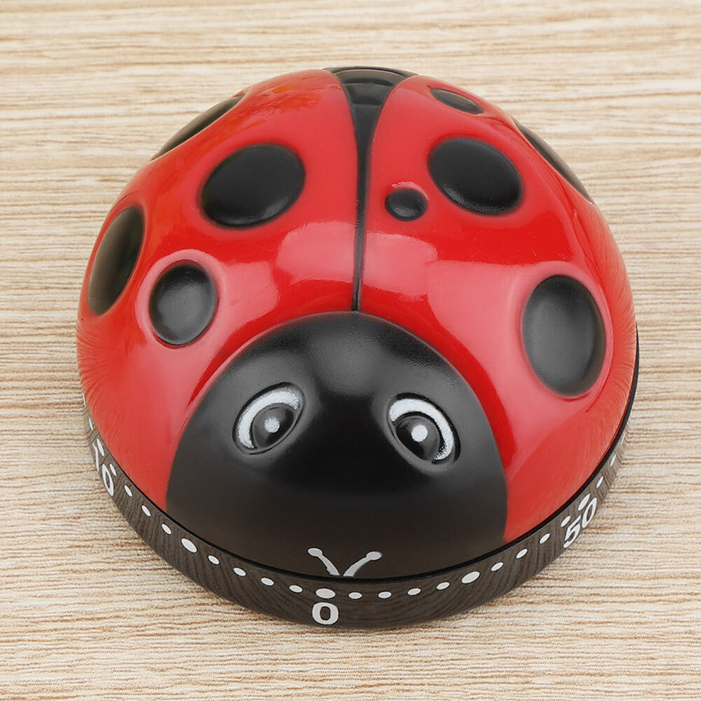 Kitchen 60 Min Ladybug Shape Timer Mechanical Wind-Up Time Reminder ...