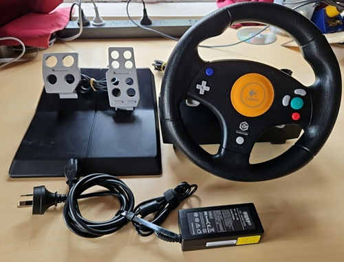 E-X4A10 Logitech Speed Force Feedback Wheel Nintendo GameCube w/ Accs ...