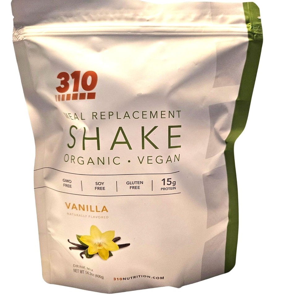 310 Nutrition Meal Replacement Shake Vanilla 14.3 oz Organic Vegan 15g ...