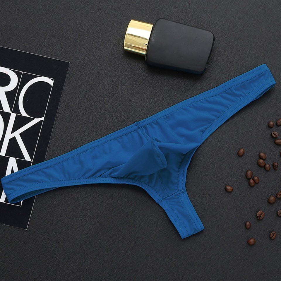 Breathable Men's Sheer Bulge Pouch G String Thong Briefs Low Rise Style ...