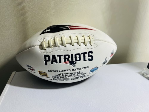 New England Patriots Full Size Football White Logo Rawlings Signature ...
